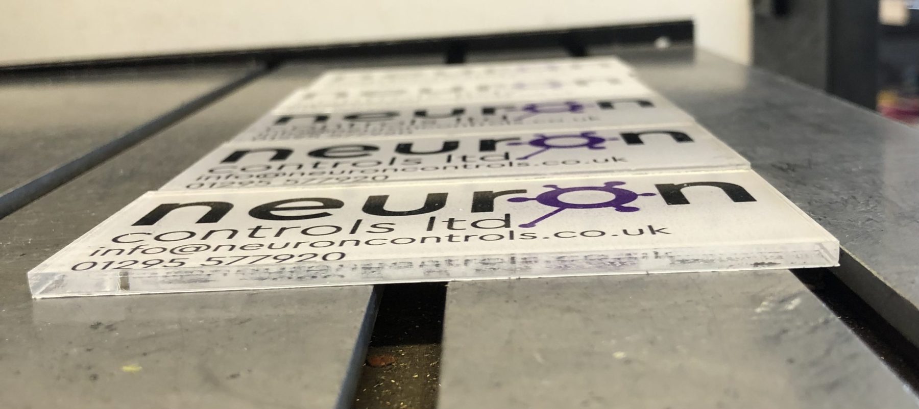 Clear Acrylic Nameplates with reverse printed decal - Signs Engraving